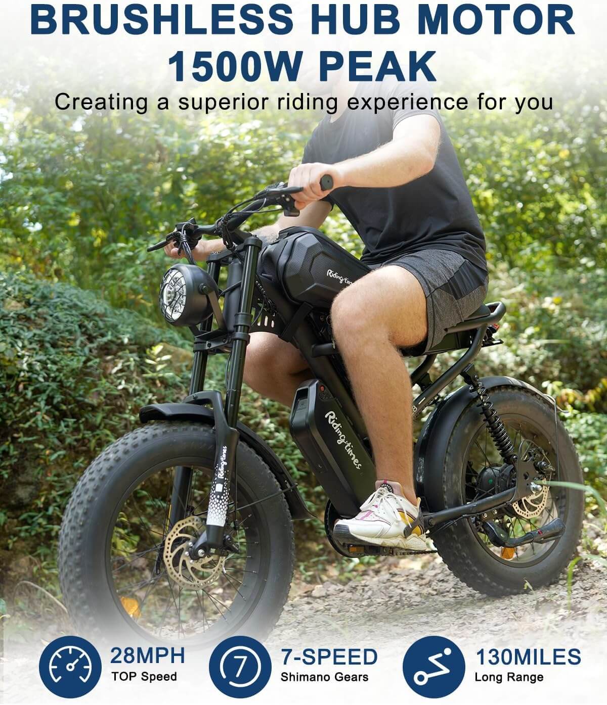 ‎Riding'times Z8 PRO Dual Battery Moped Style Ebike – Kornorge Electric ...