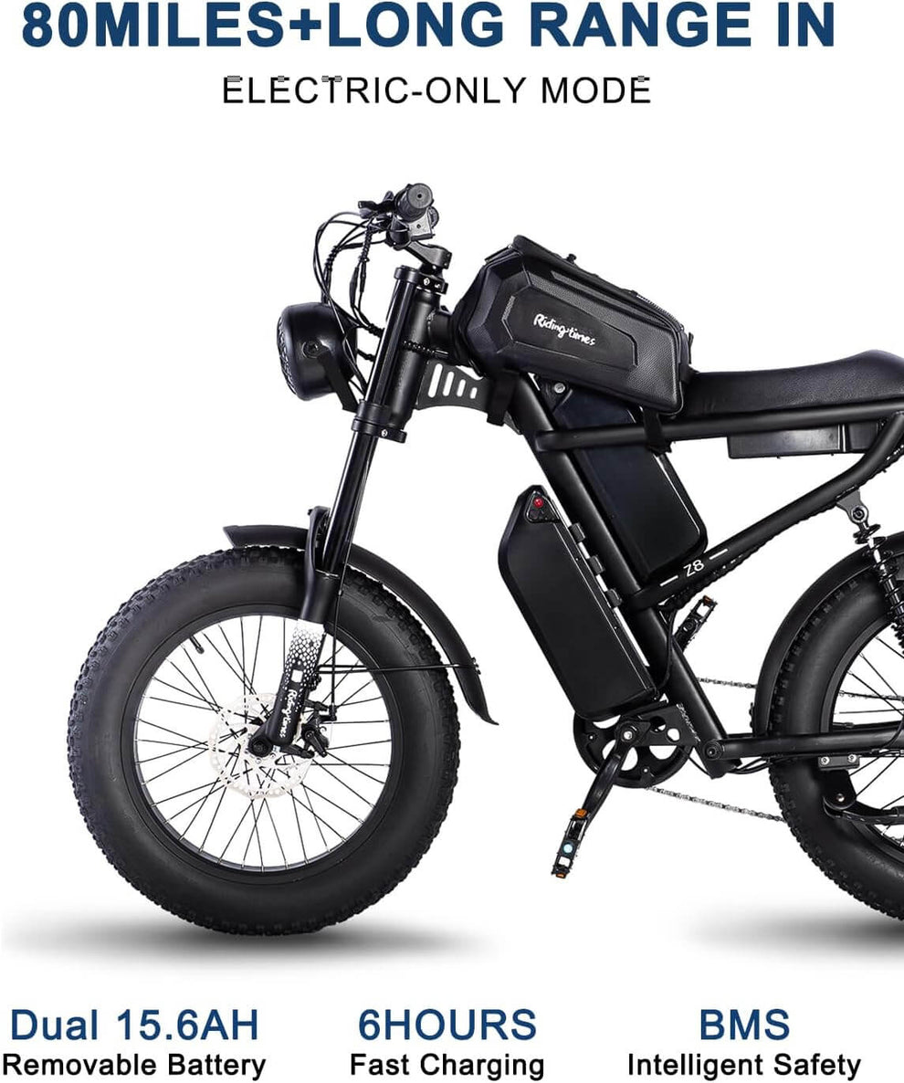 ‎Riding'times Z8 PRO Dual Battery Moped Style Ebike – Kornorge Electric ...
